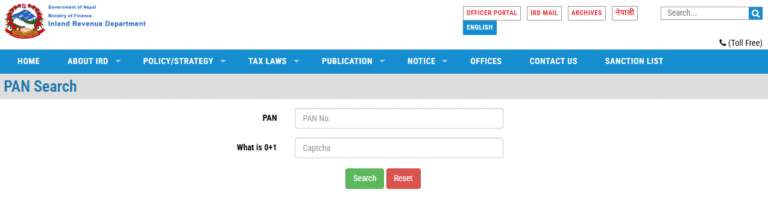 PAN Search Nepal | How to Check Your PAN Number Online on IRD Portal
